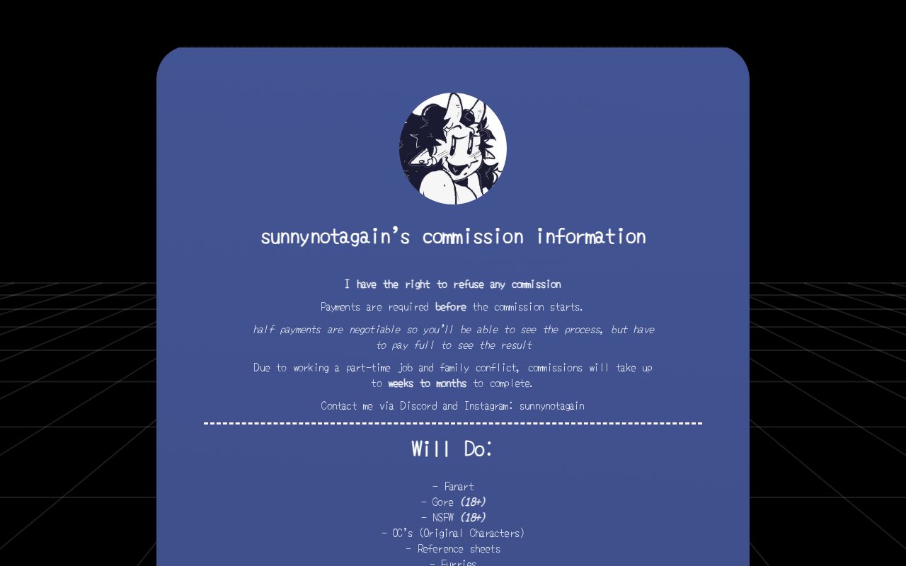 sunnynotagain commissions